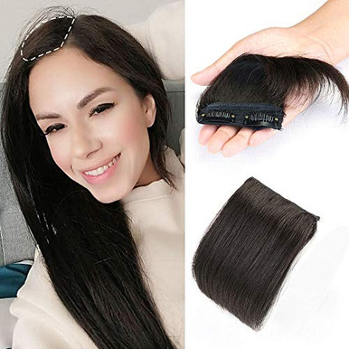 MRS HAIR Short Clip in Hairpieces 10 cm Natural Balck to Add Volume ...
