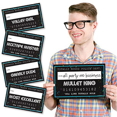 80's Retro - Party Mug Shots - Photo Booth Props Totally 1980s Party ...