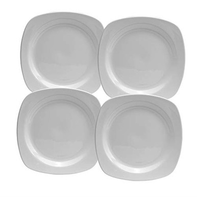Oneida Chef's Table Porcelain 8-Inch Square Salad Plates in White -Set ...