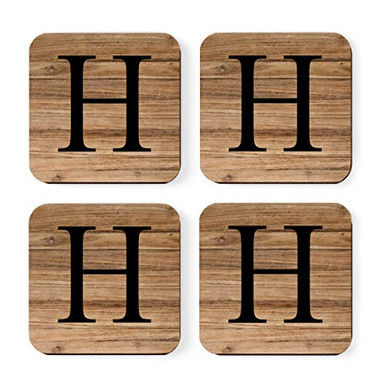 Andaz Press Square Coffee Drink Monogram Coasters Gift Set Initial ...