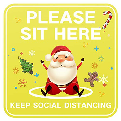 20 PCS Please Sit Here Sticker 6x6 Inches Christmas Theme Social ...