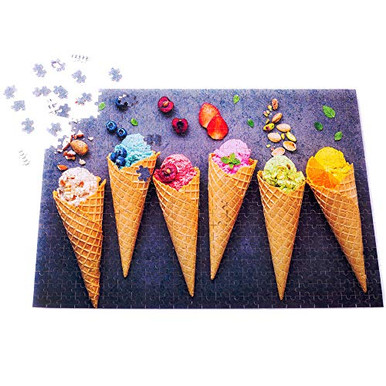 1000 Piece Puzzle PUUJ Ice Cream Cone Wooden Jigsaw Puzzles DIY Toys ...
