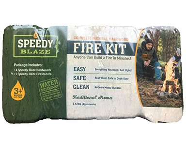 Speedy Blaze Complete Natural Hardwood Fire Kit 3 Hour Blaze Water ...
