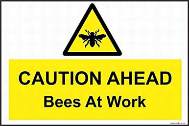 Andreaoy New Street Sign Metal Tin Sign-Safety Caution Ahead Bees at ...