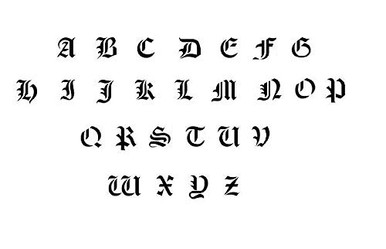 1-2 Inch Old English Letters Stencil -Cut on 1 Sheet- - Warehousesoverstock