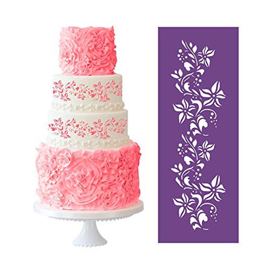 AK ART KITCHENWARE New Flower Vine Cake Mesh Stencil Royal Icing Cake ...