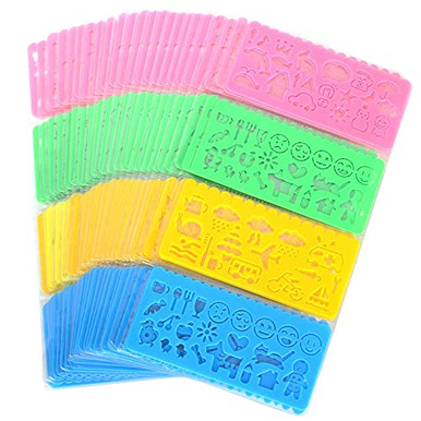 96PCS Plastic Drawing Stencils Set Drawing Template Stencils DIY Crafts ...