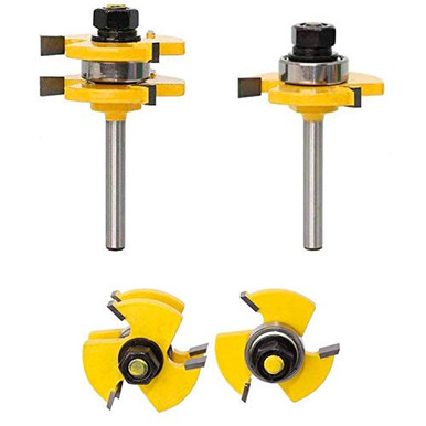 1-4 Inch Shank Matched Tongue and Groove Router Bit Set Wood Milling ...