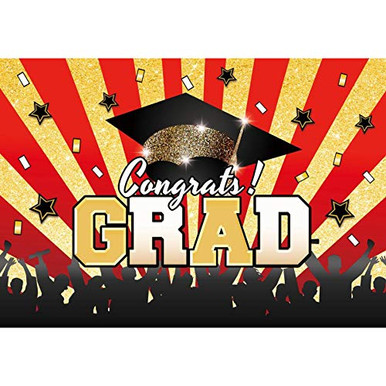 Allenjoy 7x5ft Red Gold Graduation Backdrop Glitter Class of 2021 ...