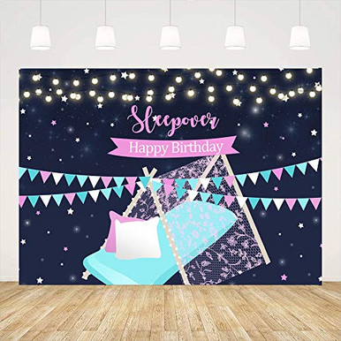 Ticuenicoa 7x5ft Sleepover Birthday Backdrop Slumber Party Backdrops ...