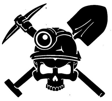 Coal Miner Skull Shovel Pick. Transfer tattoos tattooing temporary ...