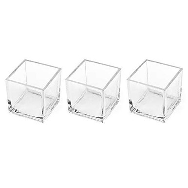 CYS EXCEL Glass Cube Flower Vase - Multiple Size Choices Square Wedding ...