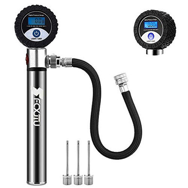 FCXJTU Mini Ball Pump with Digital Pressure Gauge Portable Sports Ball ...