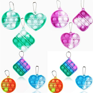 DIZHIGE 6Pcs Mini Push pop Bubble Fidget Sensory Toys Mini Keychain Toy ...