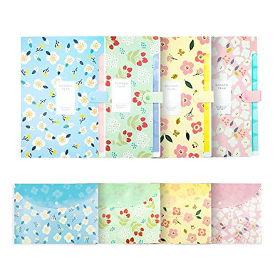 Cute File Folders-8pcs 4 Pack 8 Pocket Expanding File Folder and 4 Pack ...