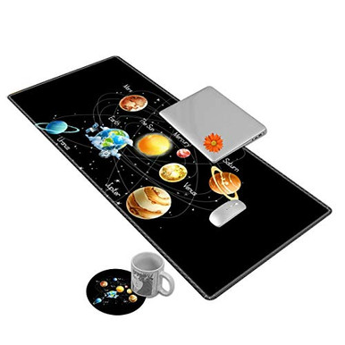 Desk Mat Gaming Mouse Pad for Laptop Solar System Planets Customized ...