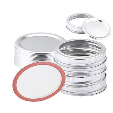 Foaynn 24 PCS Canning Lids Regular Mouth Mason Jar Lids-Bands Stainless ...