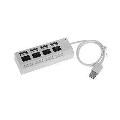 High Speed 4 Port USB 2.0 Hub with ON-Off Switch LED Indicator USB ...
