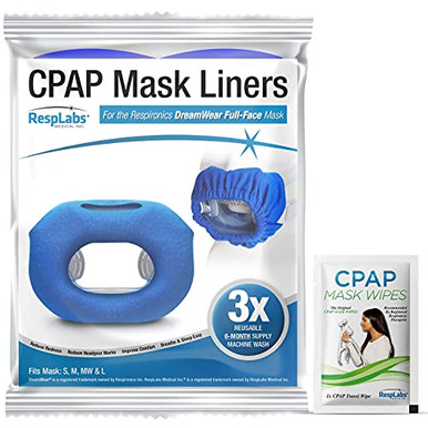 RespLabs CPAP Mask Liners - Fits The Dreamwear Full Face Mask 3 Pack ...