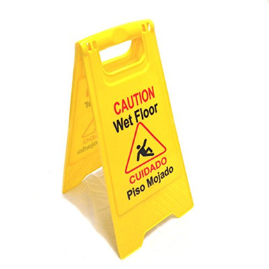 Hero Neon Yellow Caution Wet Floor Sign - Double Sided Warning Sign ...