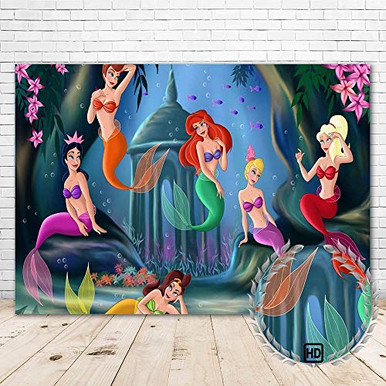 Little Mermaid Ariel Princess Backdrop for Party Photography 7x5ft ...