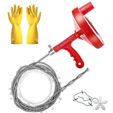Heavy Duty Plumbers Snake 25-Ft Plumbing Snake Drain Auger Hair Clog ...