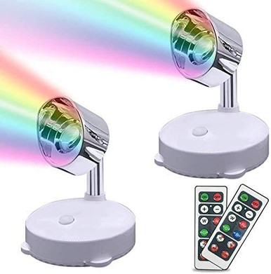 RGB Wireless Spotlight Battery Operated Accent Light Dimmable Uplight ...
