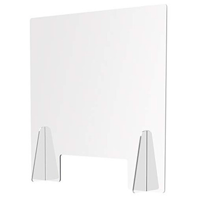 Sneeze Guard Plexiglass Barrier for Counter by MIRUSA - Crystal Clear ...