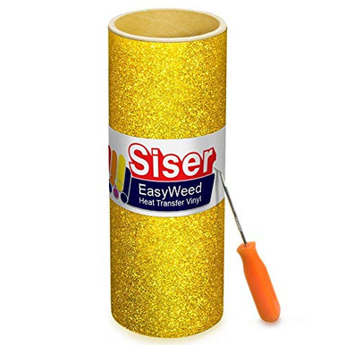 SISER Glitter Gold Heat Transfer Craft Vinyl Roll Including Stainless ...