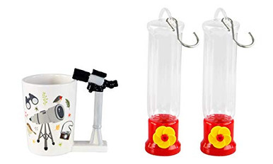 HOME-X Bird Watching Novelty Coffee Mug with Telescope Handle and 2 ...