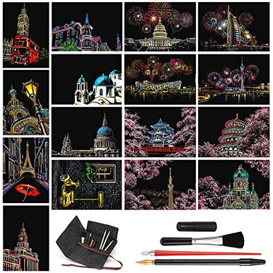 Scratch and Sketch Art Paper-A4- for Kids and Adults Rainbow Painting ...