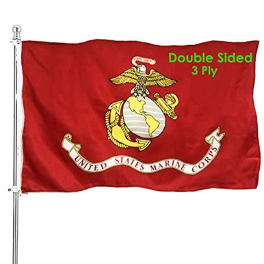 Marine Corps USMC Flags Double Sided 3x5 Outdoor- American US USA ...