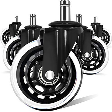 Office Chair Wheels For IKEA Chairs 10mm Stem -Set of 5- 3" Heavy Duty ...