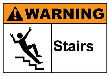 HKDSGF Stairs Warning OSHA-ANSI Sign Tin Metal Signs Warning Signs ...