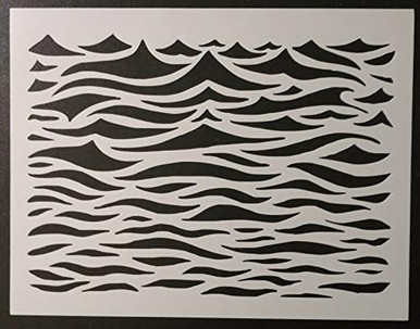 Reusable Sturdy Stencil Ocean Waves Wavey Wavy Wave Water Pattern 11" x ...