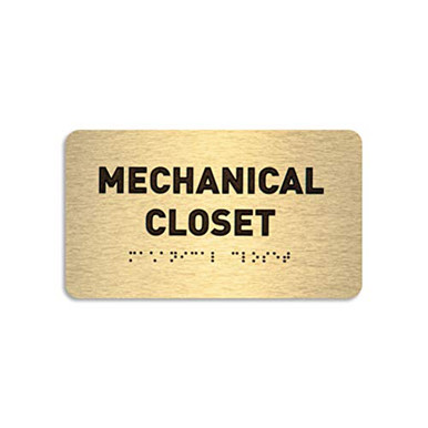 Mechanical Closet Sign - ADA Compliant Utility Sign Raised Letters ...