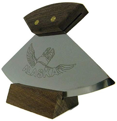 Alaskan Made Ulu with Walnut Handle and Alaskan Native Totem Etched 6 ...