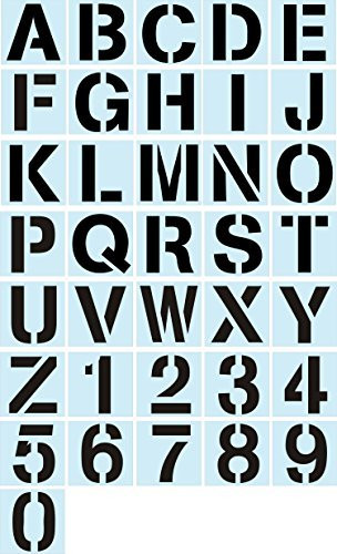 Stencil Lettering Kit for Painting Signs Reusable 3 Inch Plastic Full ...