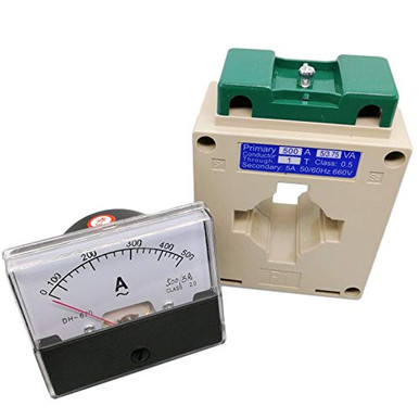 Analog Panel AMP Current Meter Gauge DH670 500A AC Current Transformer ...