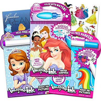 Disney Princess Magic Ink Coloring Book Set -- 3 Imagine Ink Books for ...