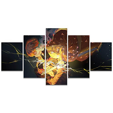 Anime Demon Slayer Kimetsu No Yaiba Poster Agatsuma Zenitsu Print on ...