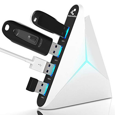 USB Hub 3.0 Vertical Data Hub with Long Cord - 4 Port Black & White ...
