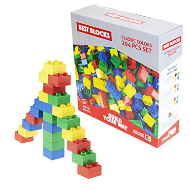Best Blocks Big Blocks Set - Classic Colors 204 Pieces Set - Large ...