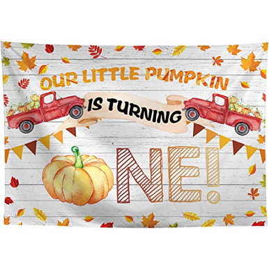 Allenjoy Autumn 8x6ft 1st Birthday Party Backdrop Our Little Pumpkin is ...