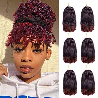 Spring Twist Hair 10 inch 6 Packs Fluffy Spring Twist Crochet Hair ...