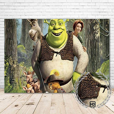 YR Shrek Backdrop Happy Birthday 7x5 Wild Jungle Forest Backdrops ...