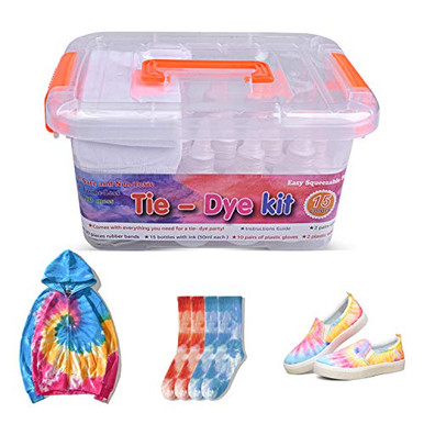 AUKUYEE Tie Dye Kit 15 Colors Tye Die Kits for Kids and Adult Fabric ...