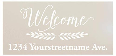 Personalized Welcome Address Stencil with Laurels by StudioR12 - Custom ...