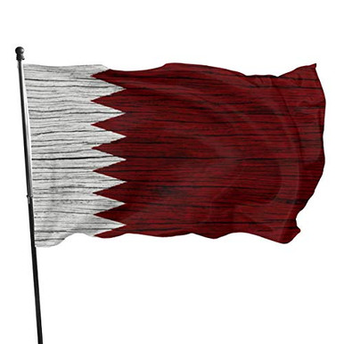 DUANDUAN Qatar Wooden Texture Qatari Flag Themed Welcome Home House ...