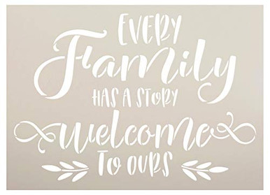 Every Family Has A Story Stencil by StudioR12 - DIY Our Welcome Home ...